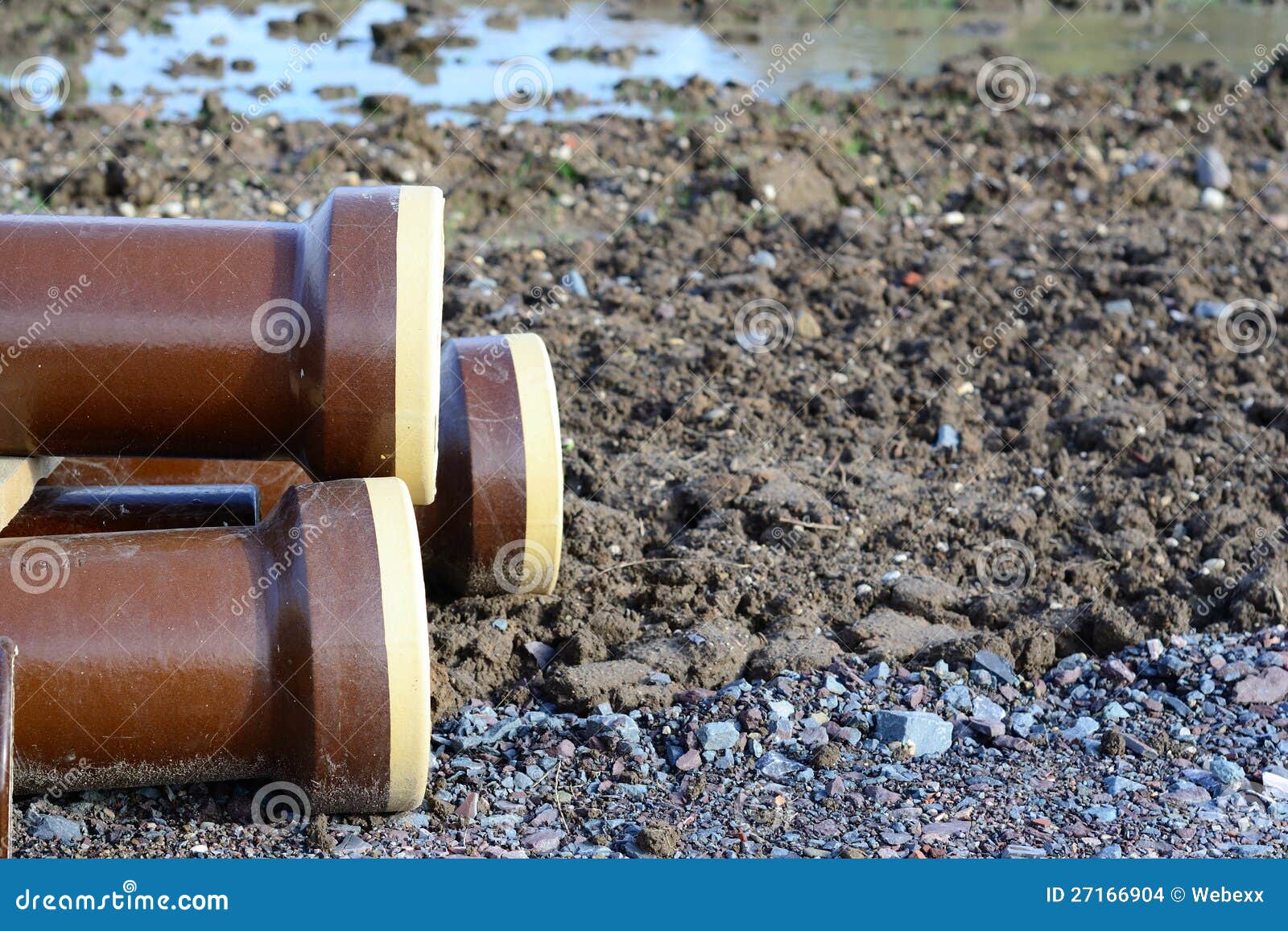 Stoneware pipes stock photo. Image of land, building - 27166904