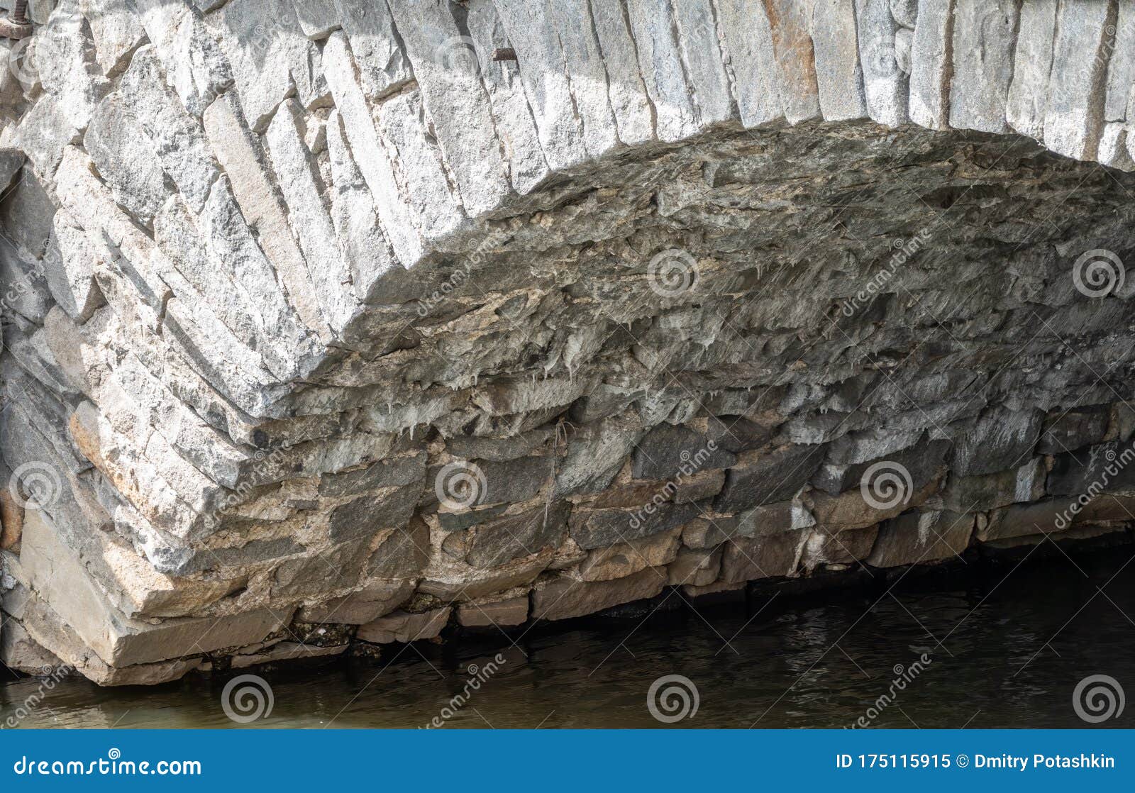 Stonework of a Bridge Pylon of a 19th Century Brick Bridge Stock Image ...