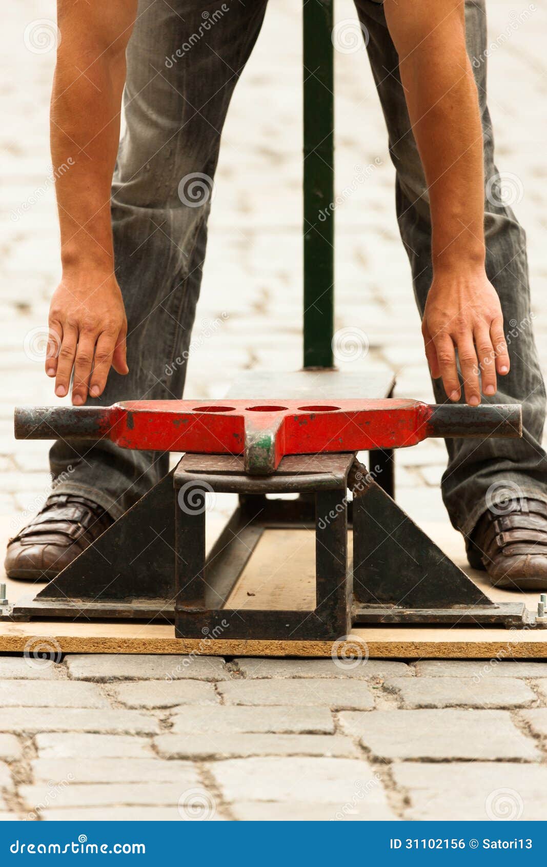 Stongman Performing on Streets Stock Photo - Image of people, basque ...