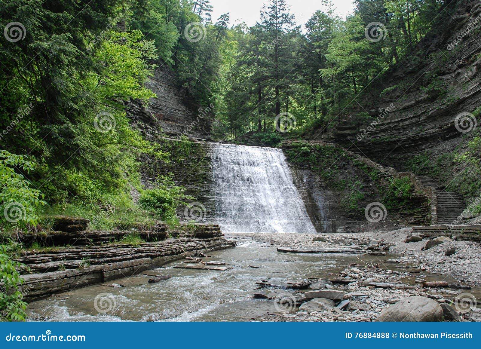 Stony Brook State Park Waterfall, New York, USA Stock Photo - Image of ...
