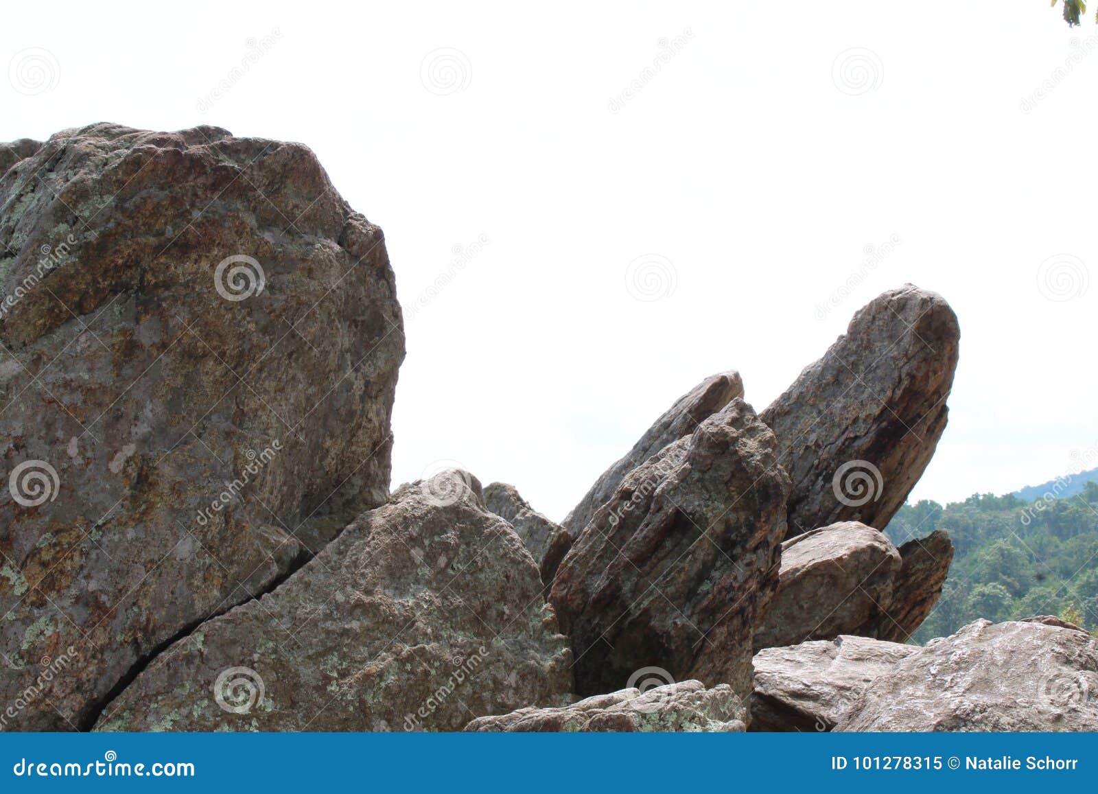 Stony Outcrop on the Side of a Mountain Stock Image - Image of stone ...
