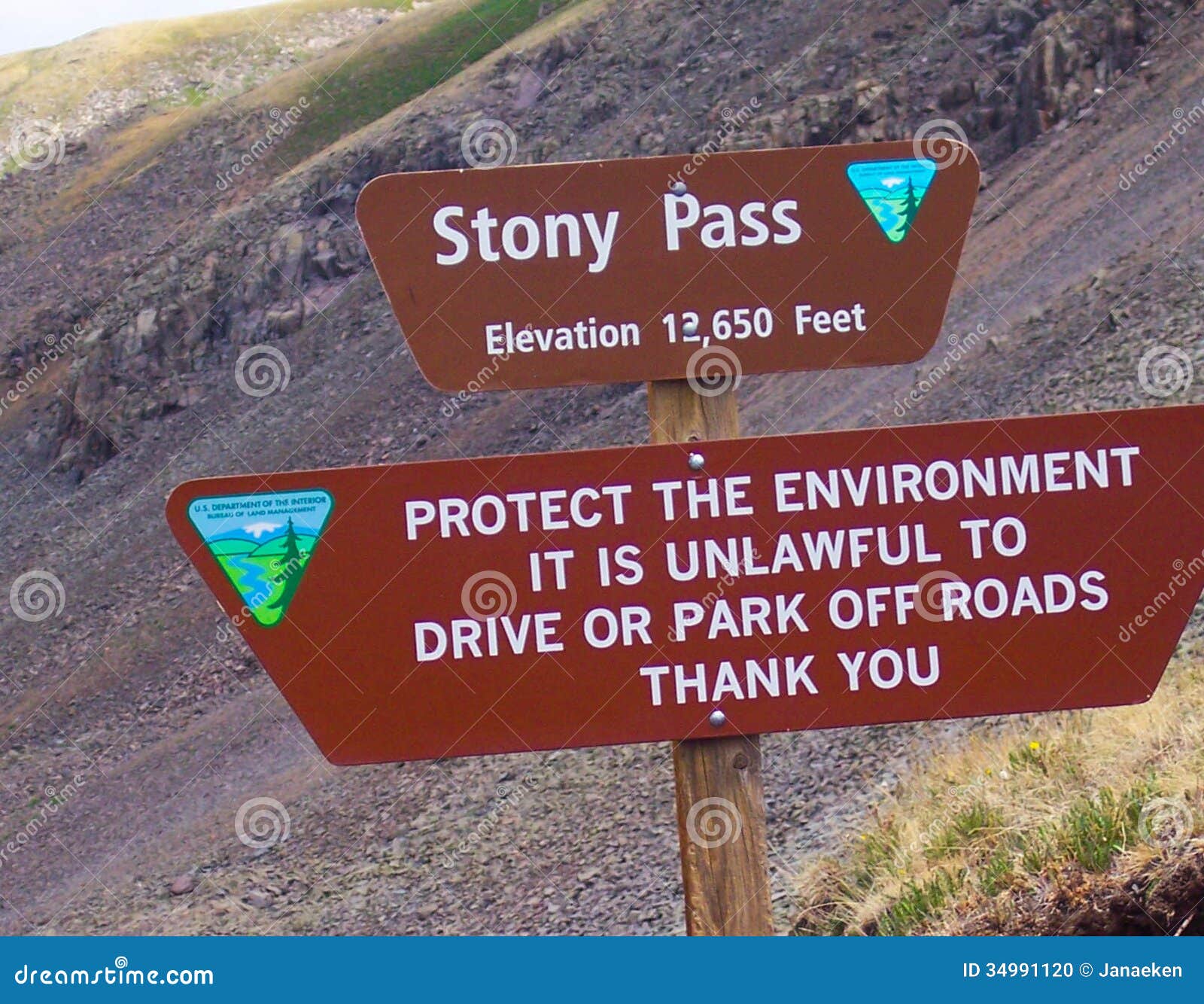 Stony Pass sign stock photo. Image of traveling, hiking - 34991120