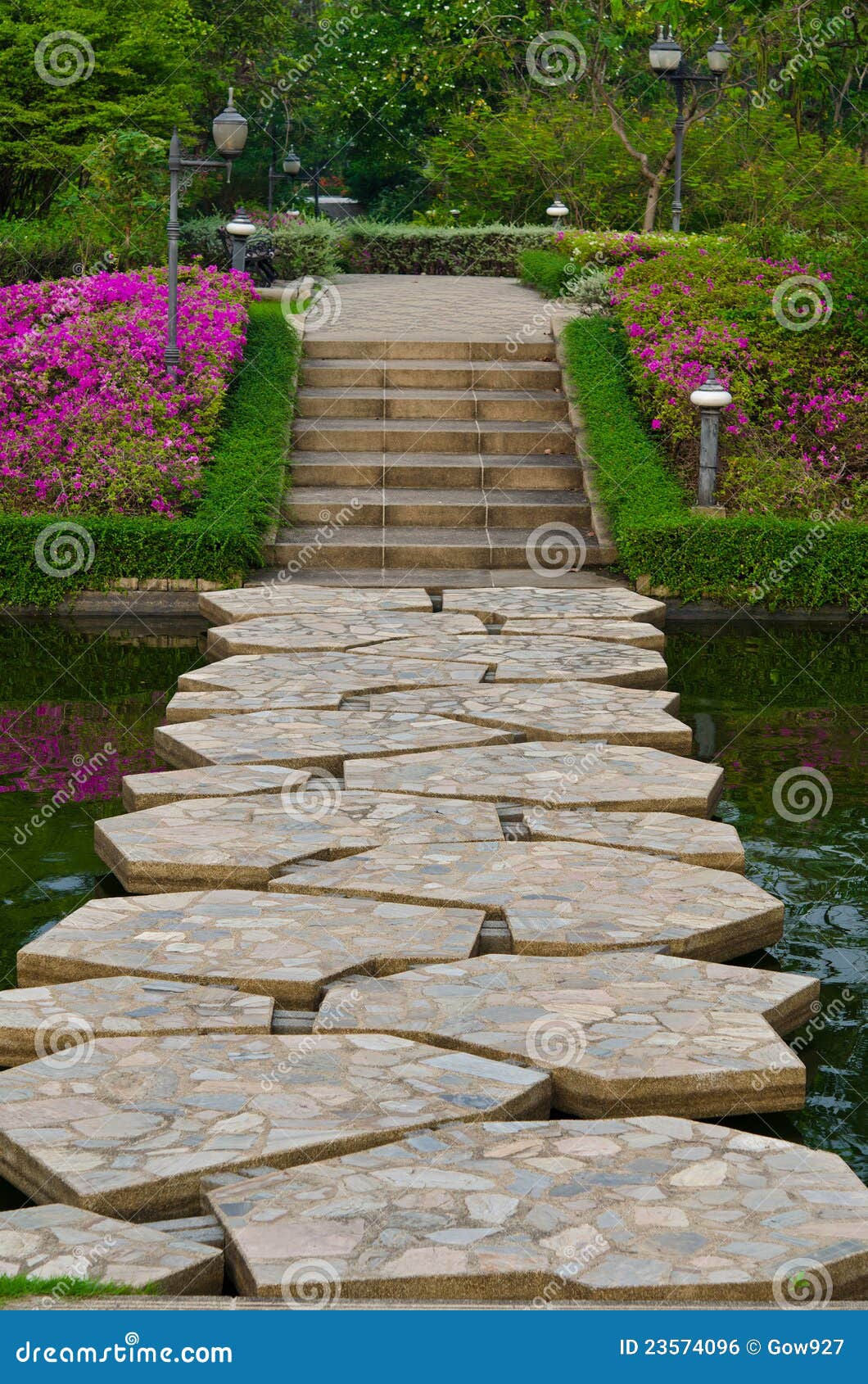 Stony Path through the Garden Stock Photo - Image of beauty ...