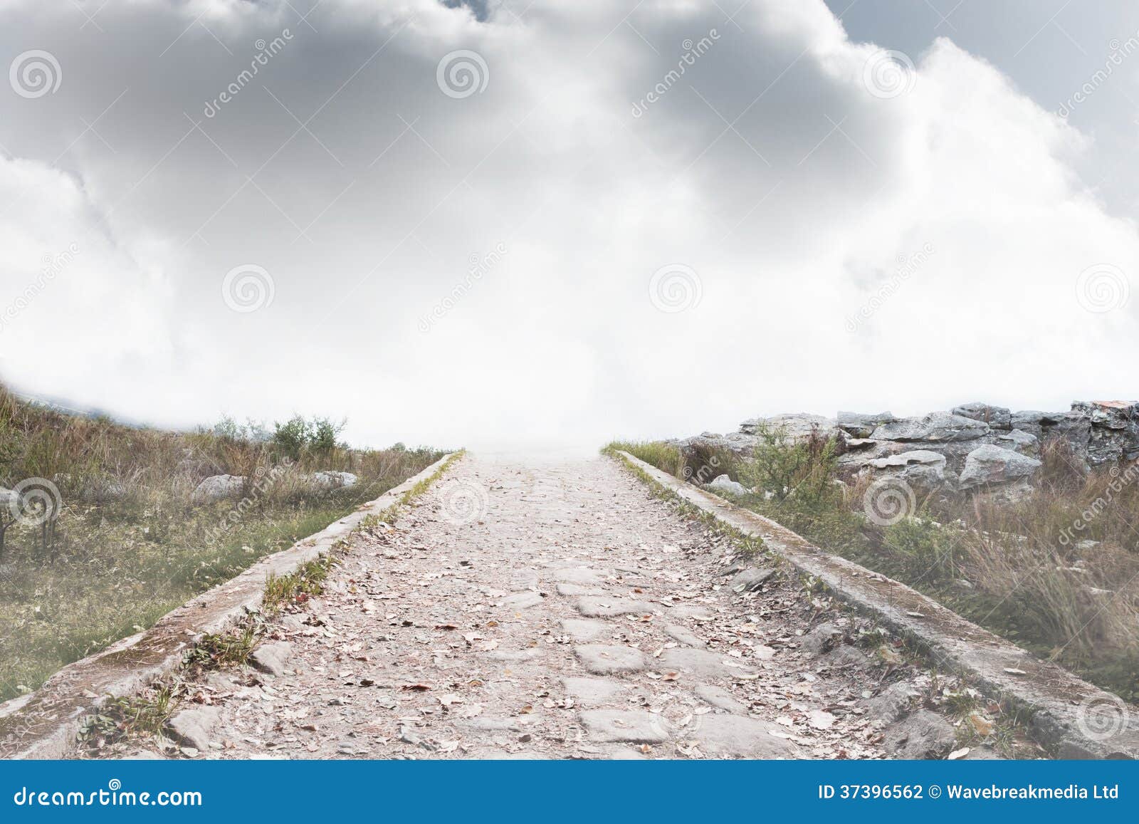 Stony Path Leading To Horizon Stock Illustration - Illustration of ...
