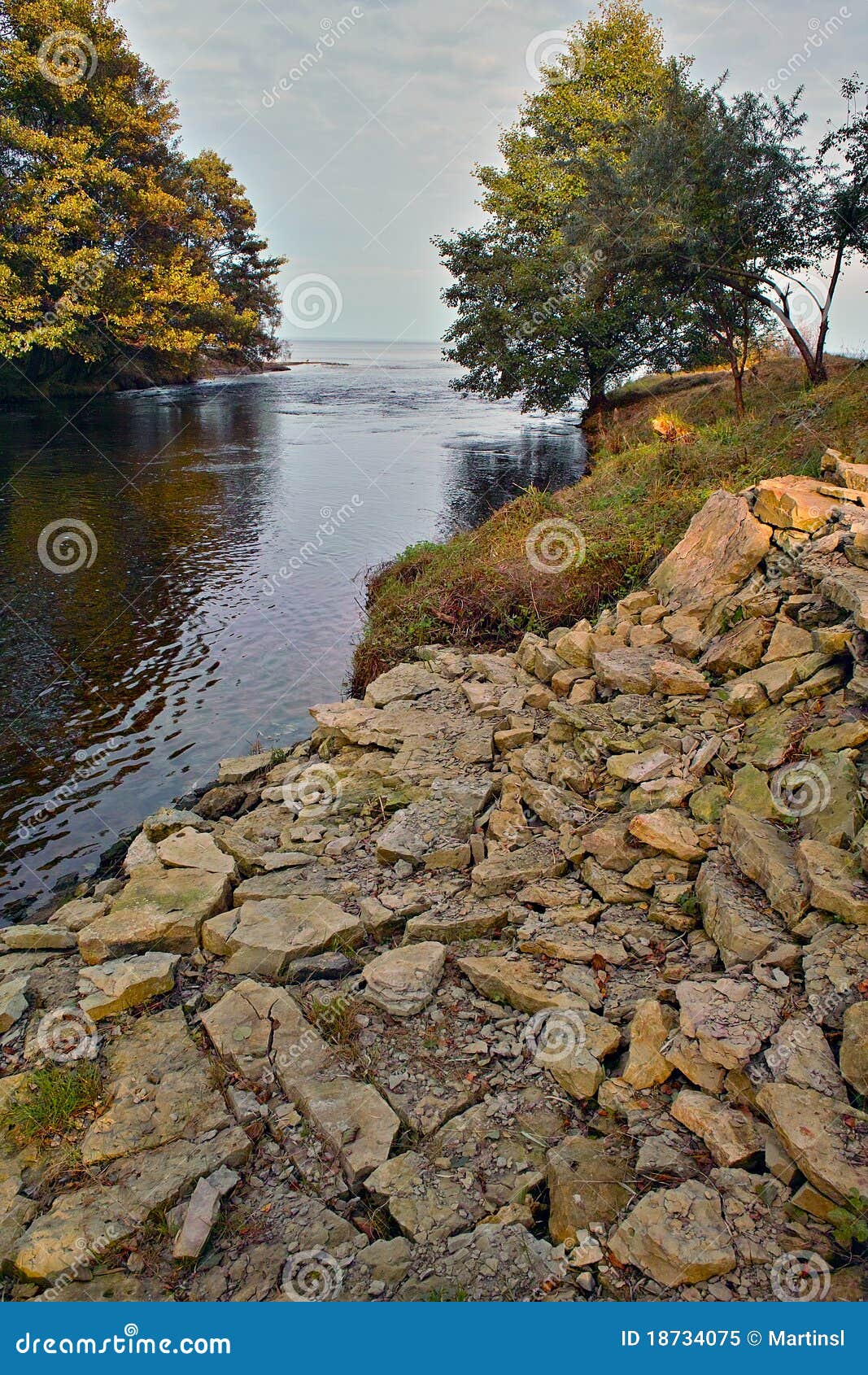 Stony River Bank, Estuary In The Sea. Stock Image - Image of rocky ...