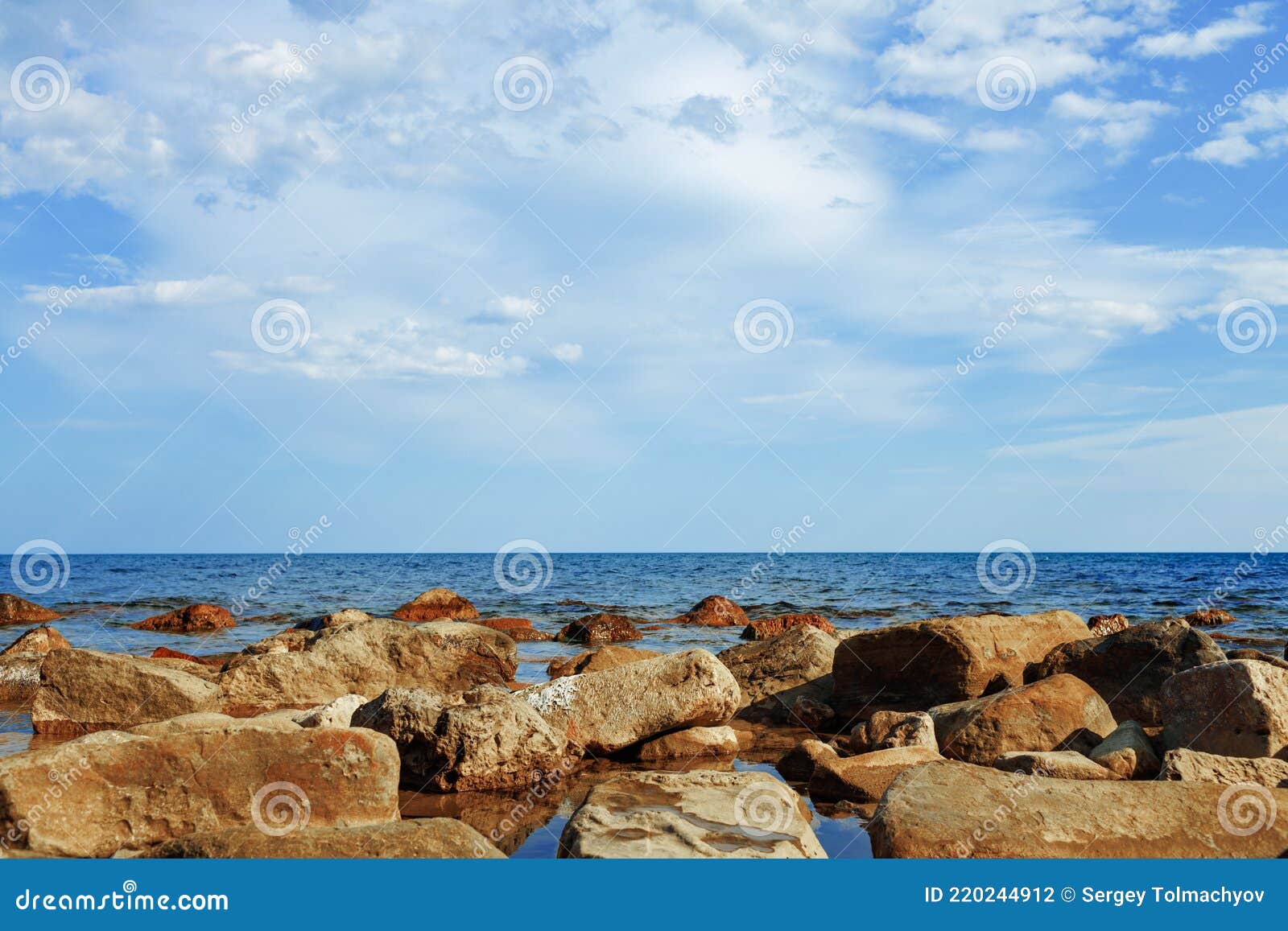 Stony Sea Shore Photo for a Background Stock Photo - Image of shore ...
