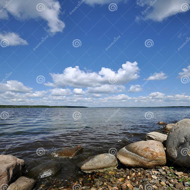 Stony shore of lake stock photo. Image of beautiful, river - 15013470