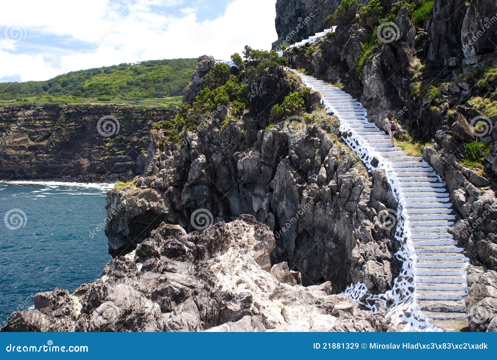 Stony Stairs on Rocky Cliff Stock Image - Image of coastal, scene: 21881329