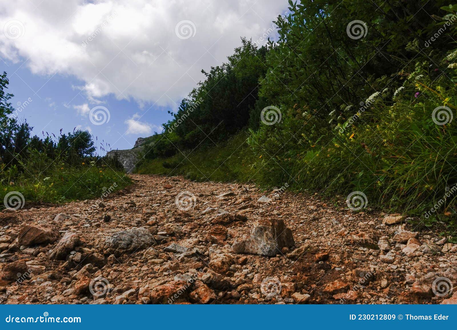 Stony Steep Path while Walking on a Mountain Stock Image - Image of ...
