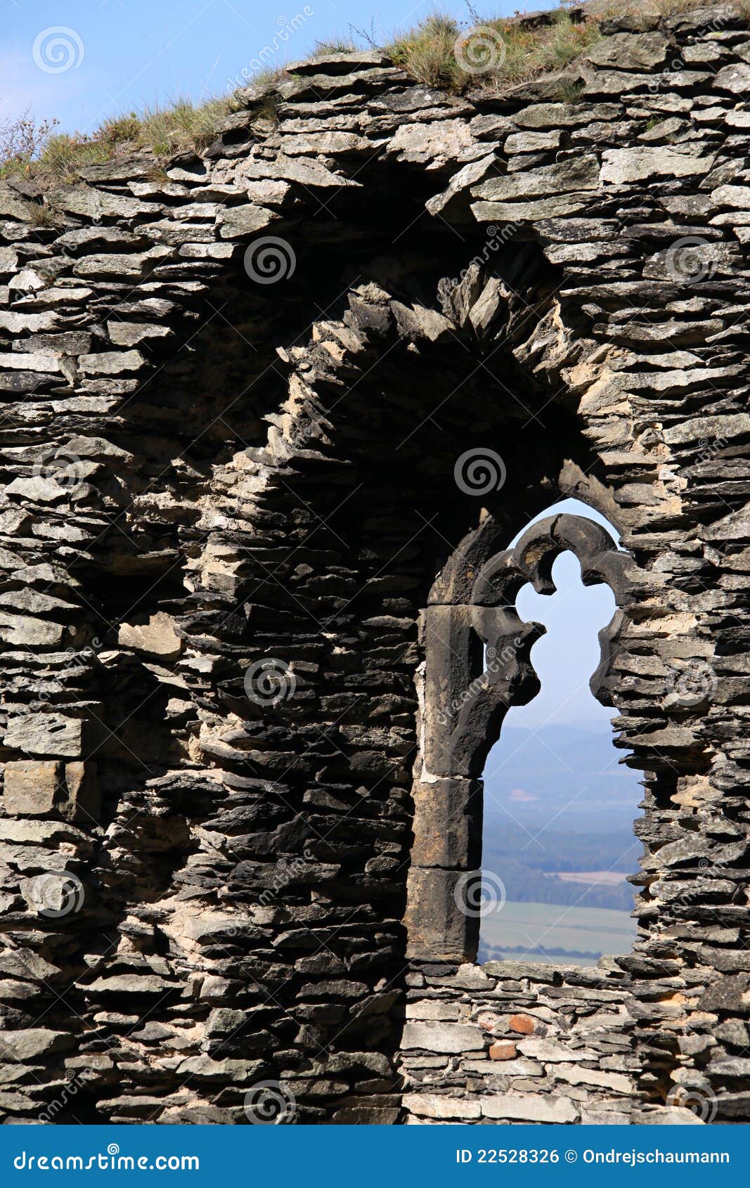 Stony wall stock photo. Image of chateau, brick, grass - 22528326