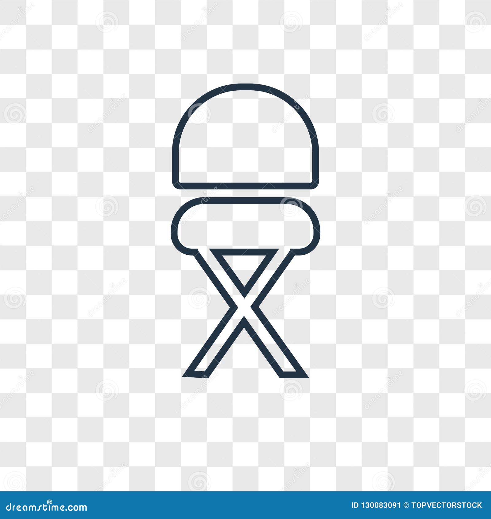 Stool Concept Vector Linear Icon Isolated on Transparent Background ...