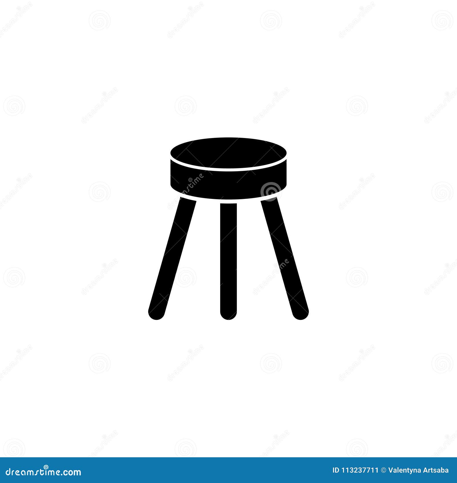 Stool Flat Vector Icon stock vector. Illustration of comfortable ...