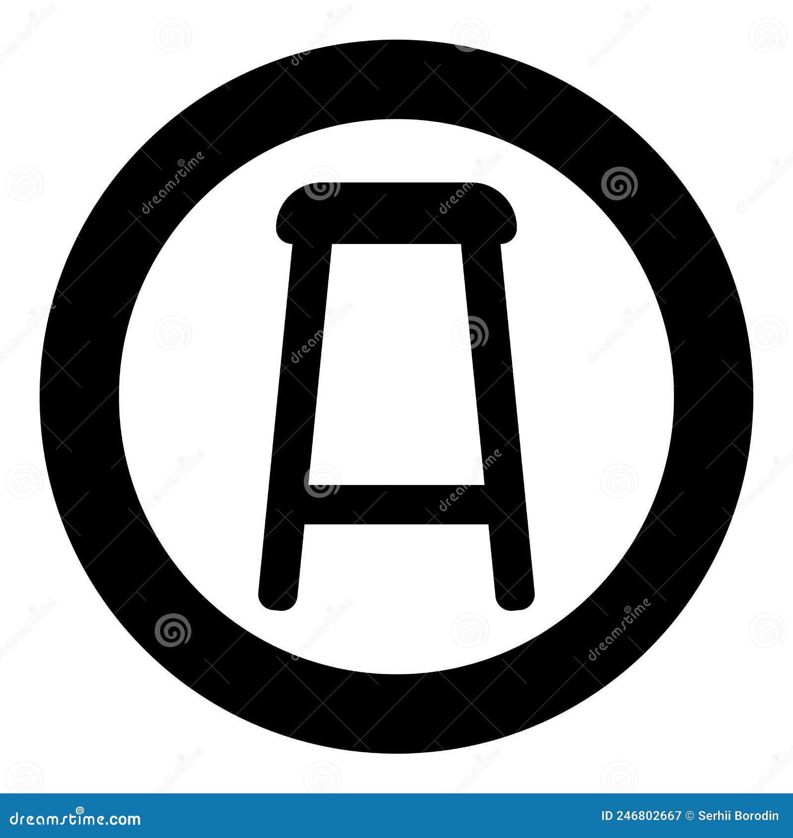 Stool Icon in Circle Round Black Color Vector Illustration Image Solid ...