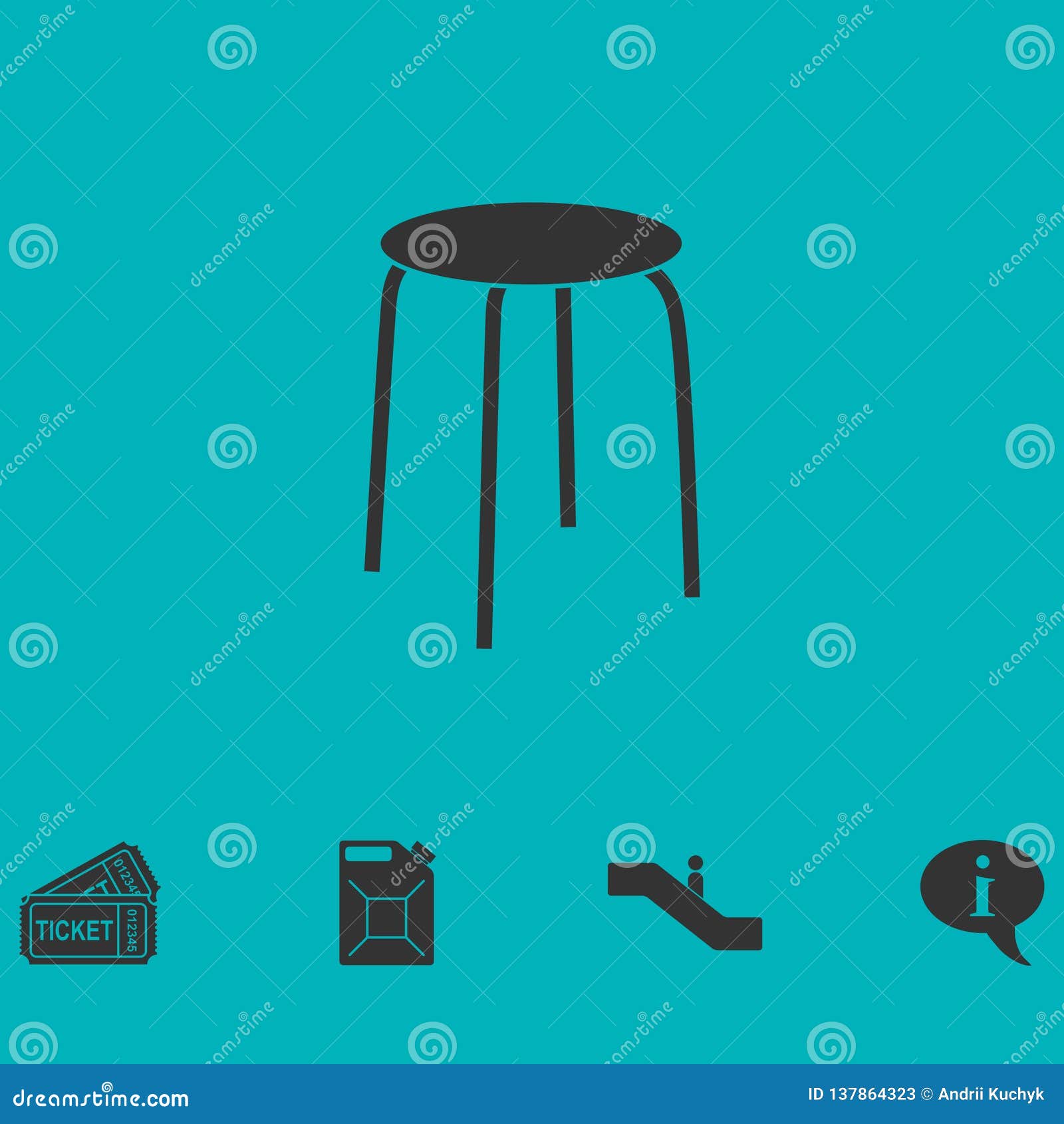 Stool icon flat stock vector. Illustration of convenient - 137864323