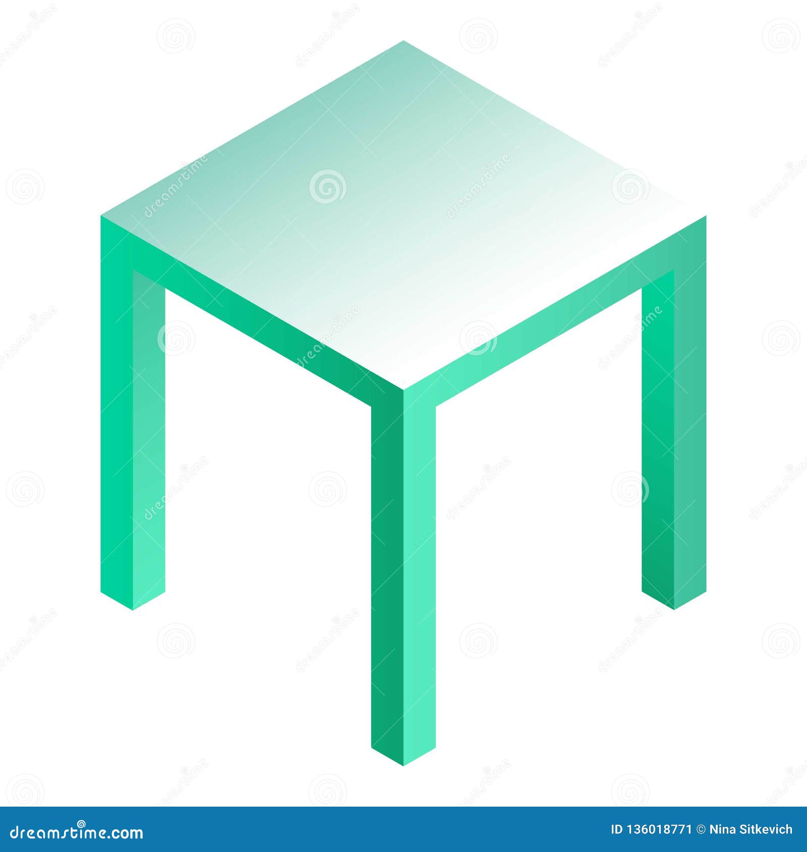 Stool Icon, Isometric Style Stock Vector - Illustration of moon ...