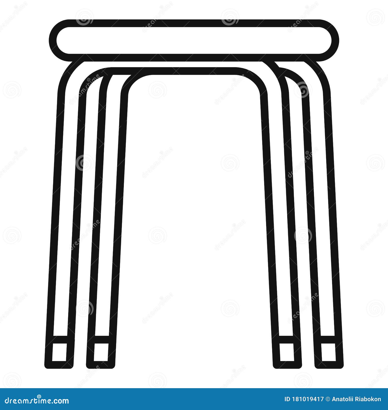 Stool icon, outline style stock vector. Illustration of seat - 181019417