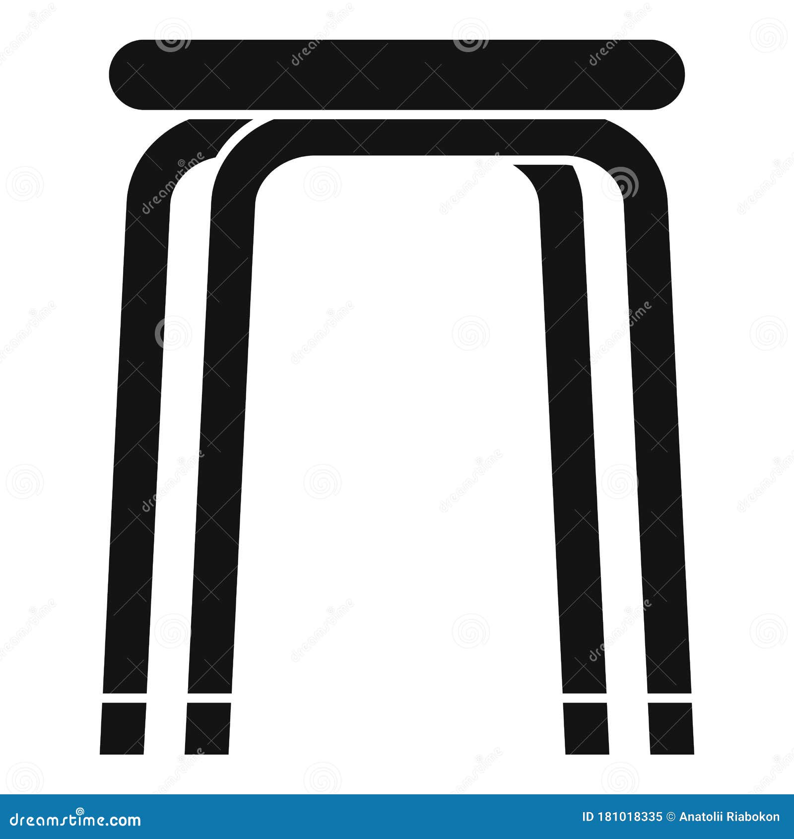 Stool icon, simple style stock vector. Illustration of living - 181018335