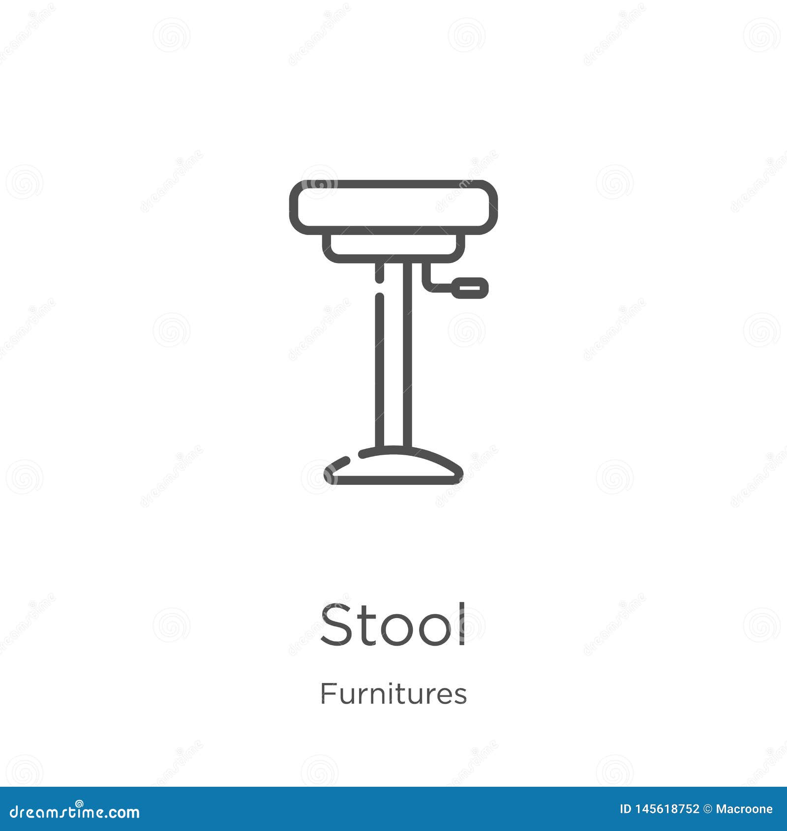 Stool Icon Vector from Furnitures Collection. Thin Line Stool Outline ...