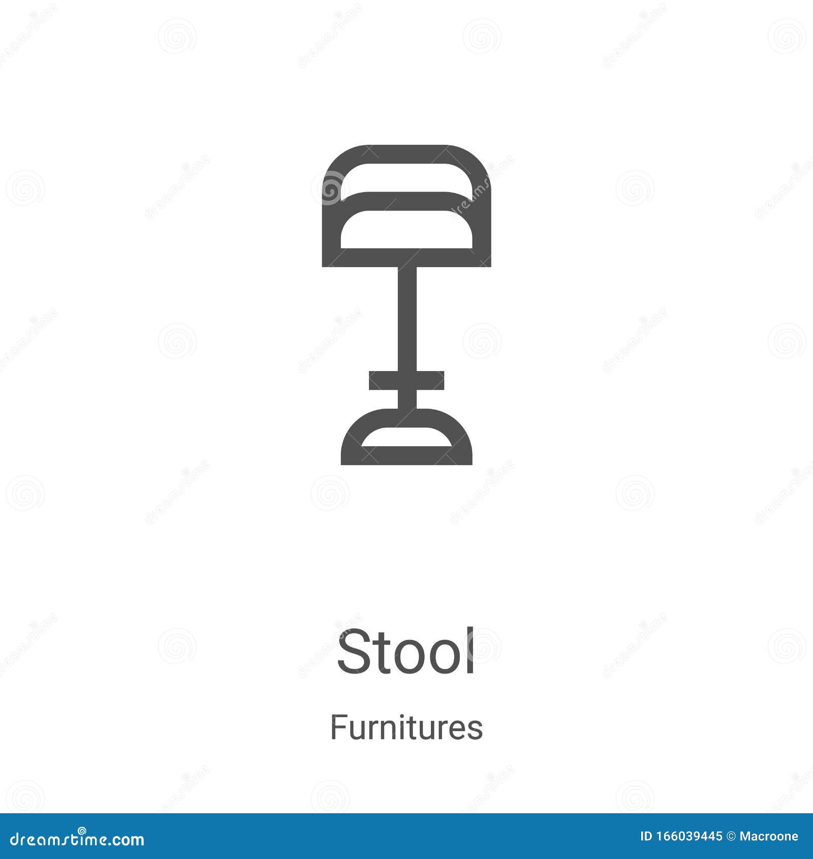 Stool Icon Vector from Furnitures Collection. Thin Line Stool Outline ...