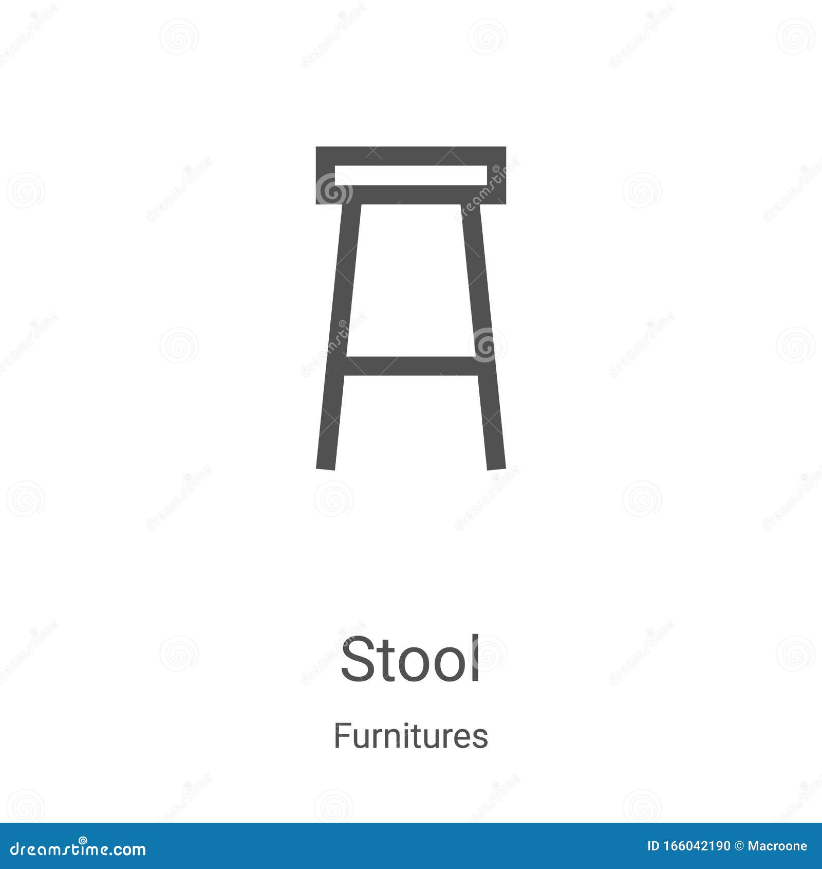 Stool Icon Vector from Furnitures Collection. Thin Line Stool Outline ...
