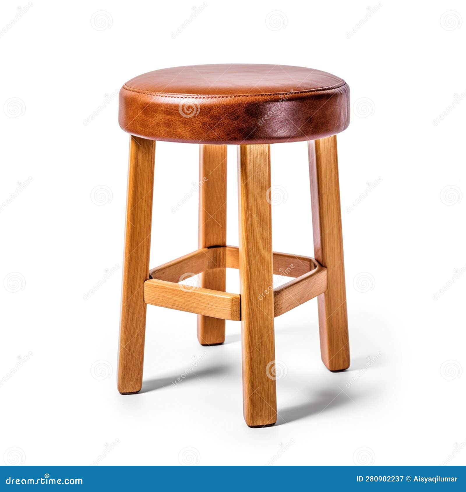 A Stool Isolated on Plain Color Background. Stock Illustration ...