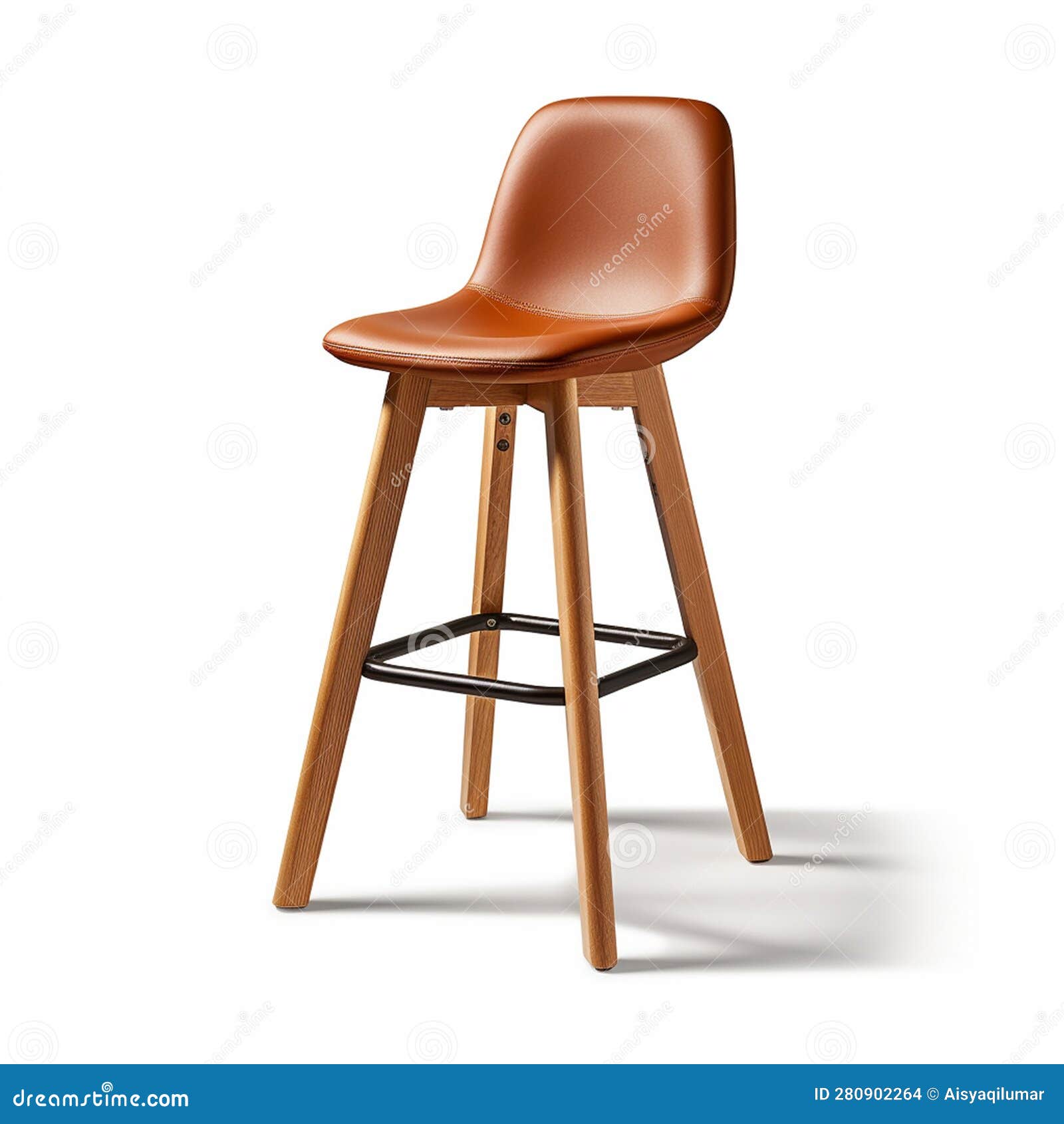 A Stool Isolated on Plain Color Background. Stock Illustration ...