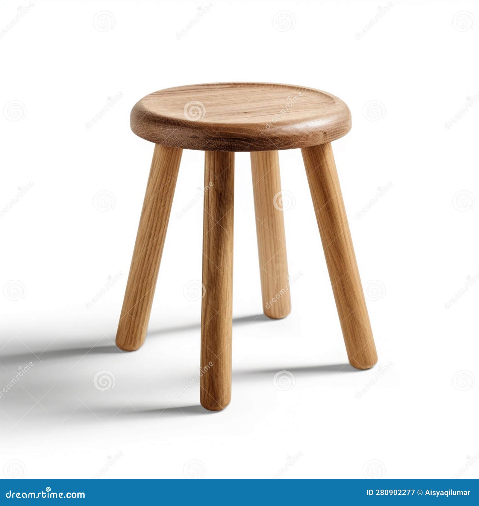 A Stool Isolated on Plain Color Background. Stock Illustration ...