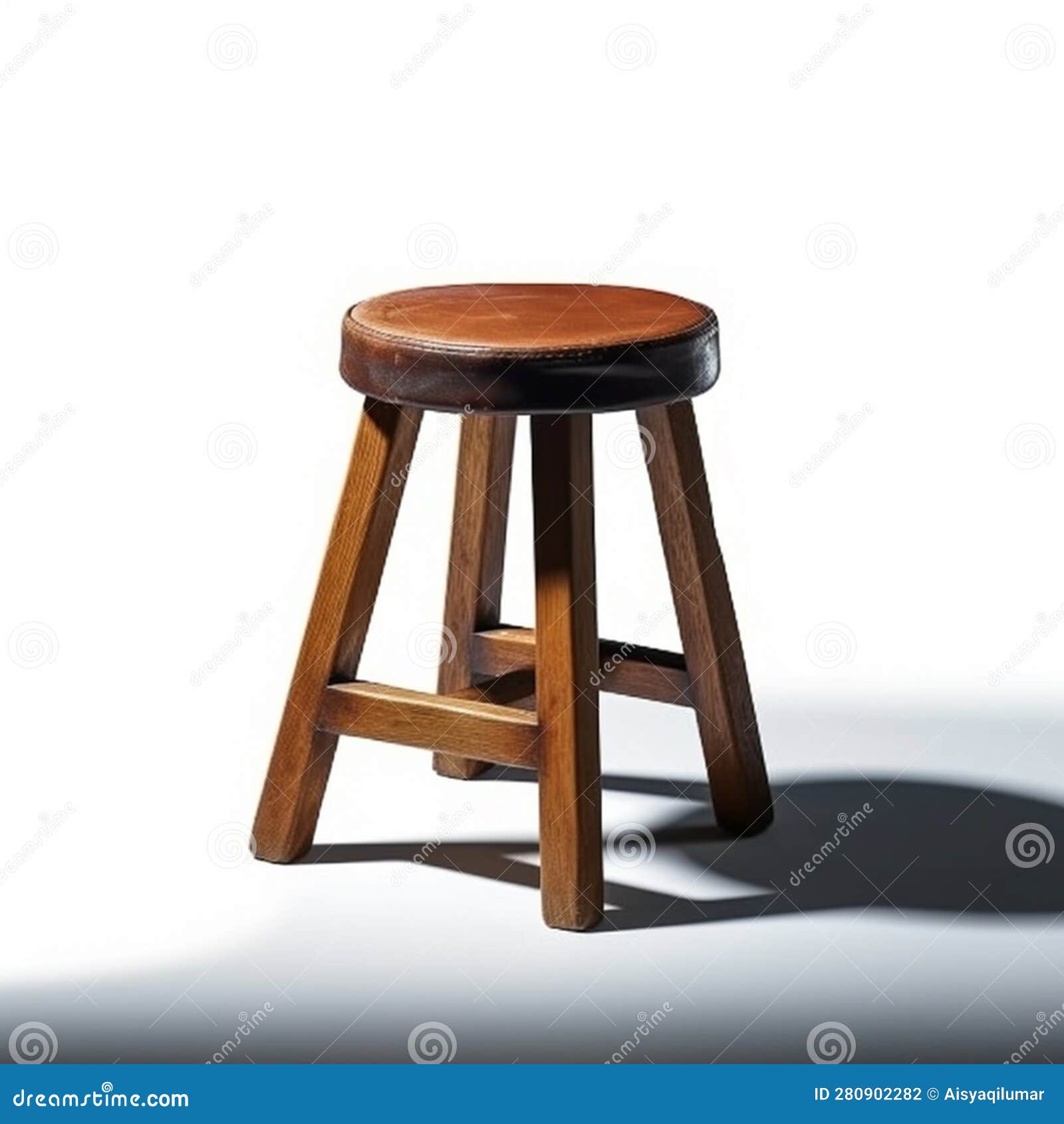 A Stool Isolated on Plain Color Background. Stock Illustration ...