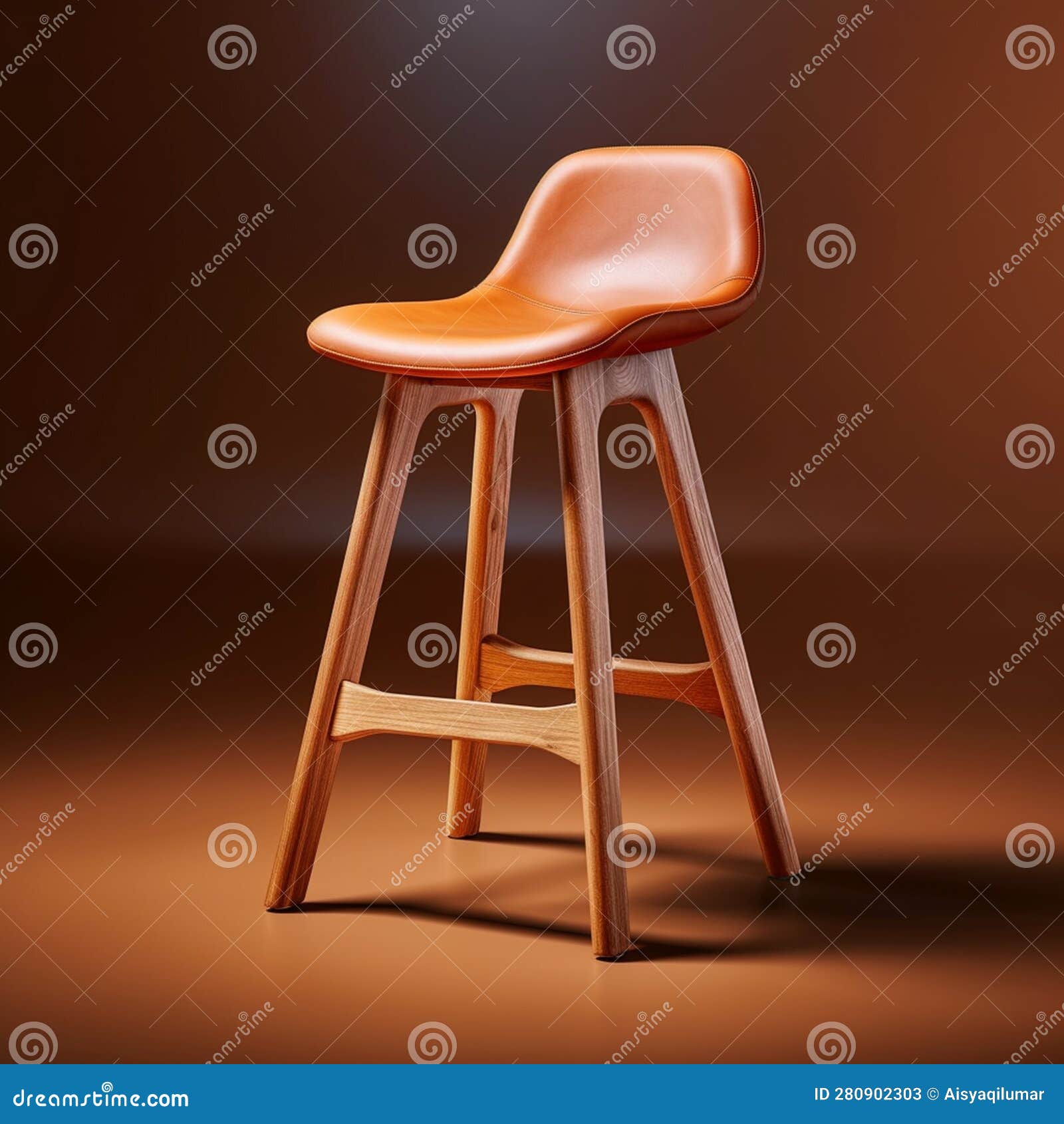 A Stool Isolated on Plain Color Background. Stock Illustration ...
