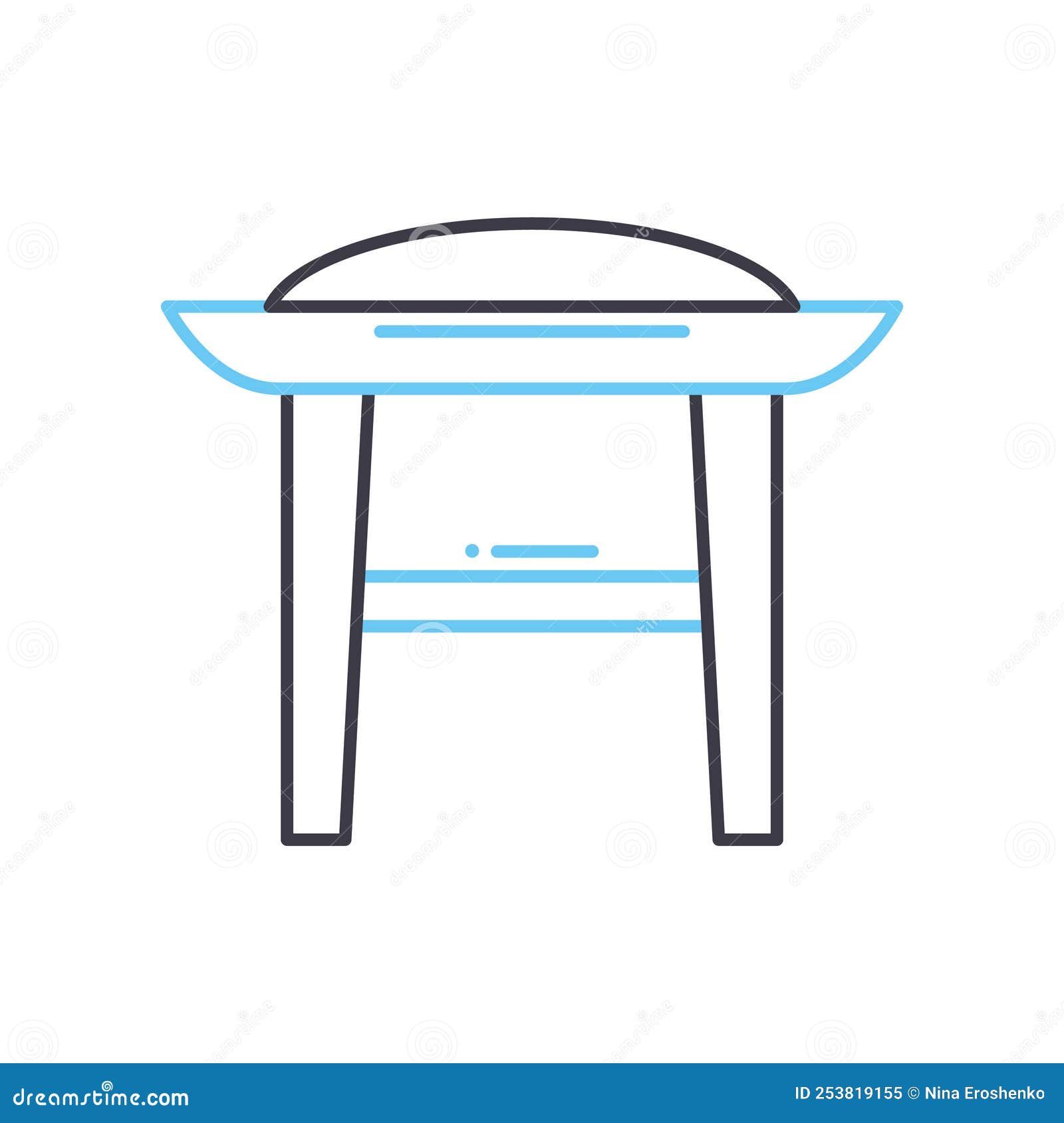 Stool Line Icon, Outline Symbol, Vector Illustration, Concept Sign ...