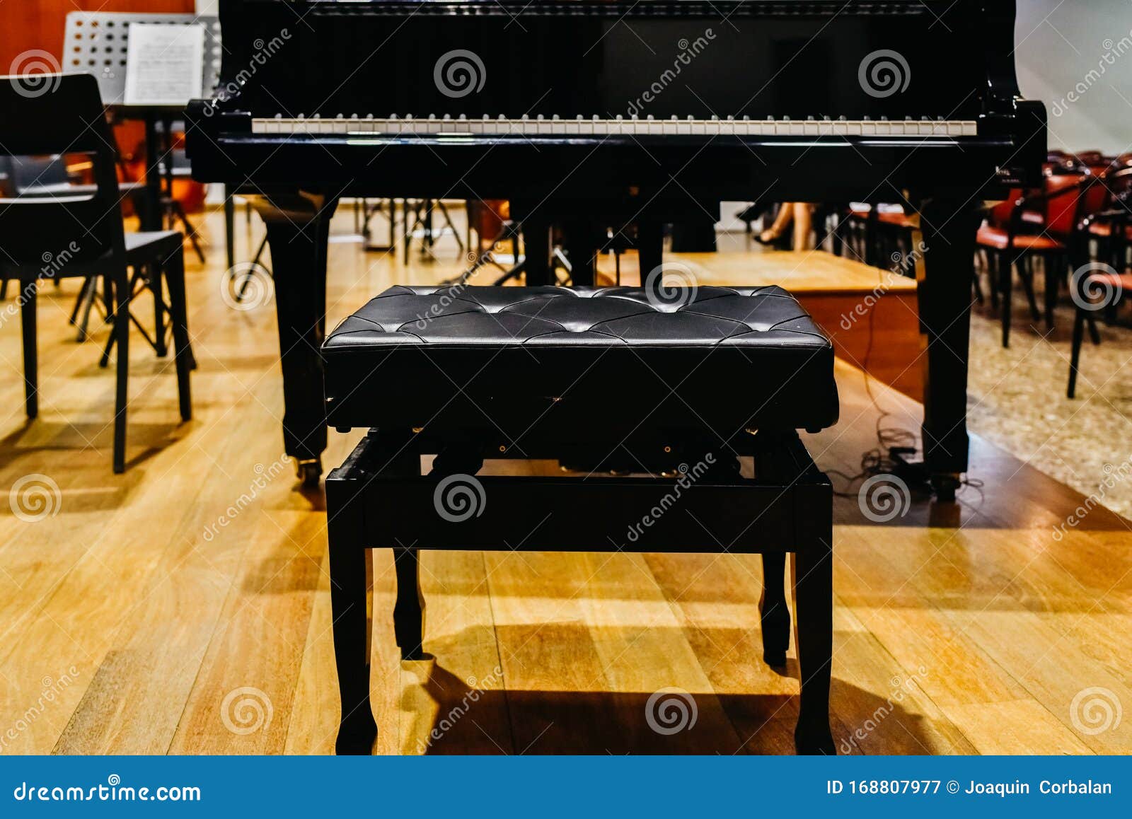 Stool of a piano stock image. Image of acoustic, antique - 168807977