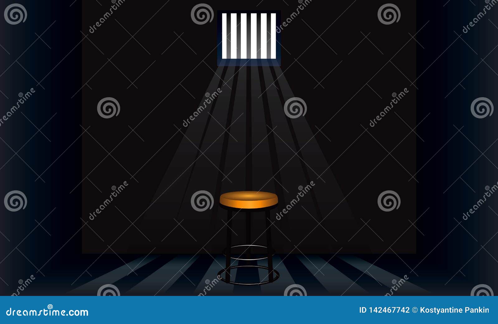 Stool In The Prison Cell Vector Illustration | CartoonDealer.com #142467742
