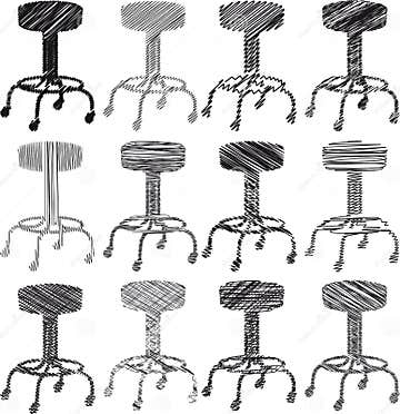 Stool sketch illustration stock vector. Illustration of doodle - 21381163