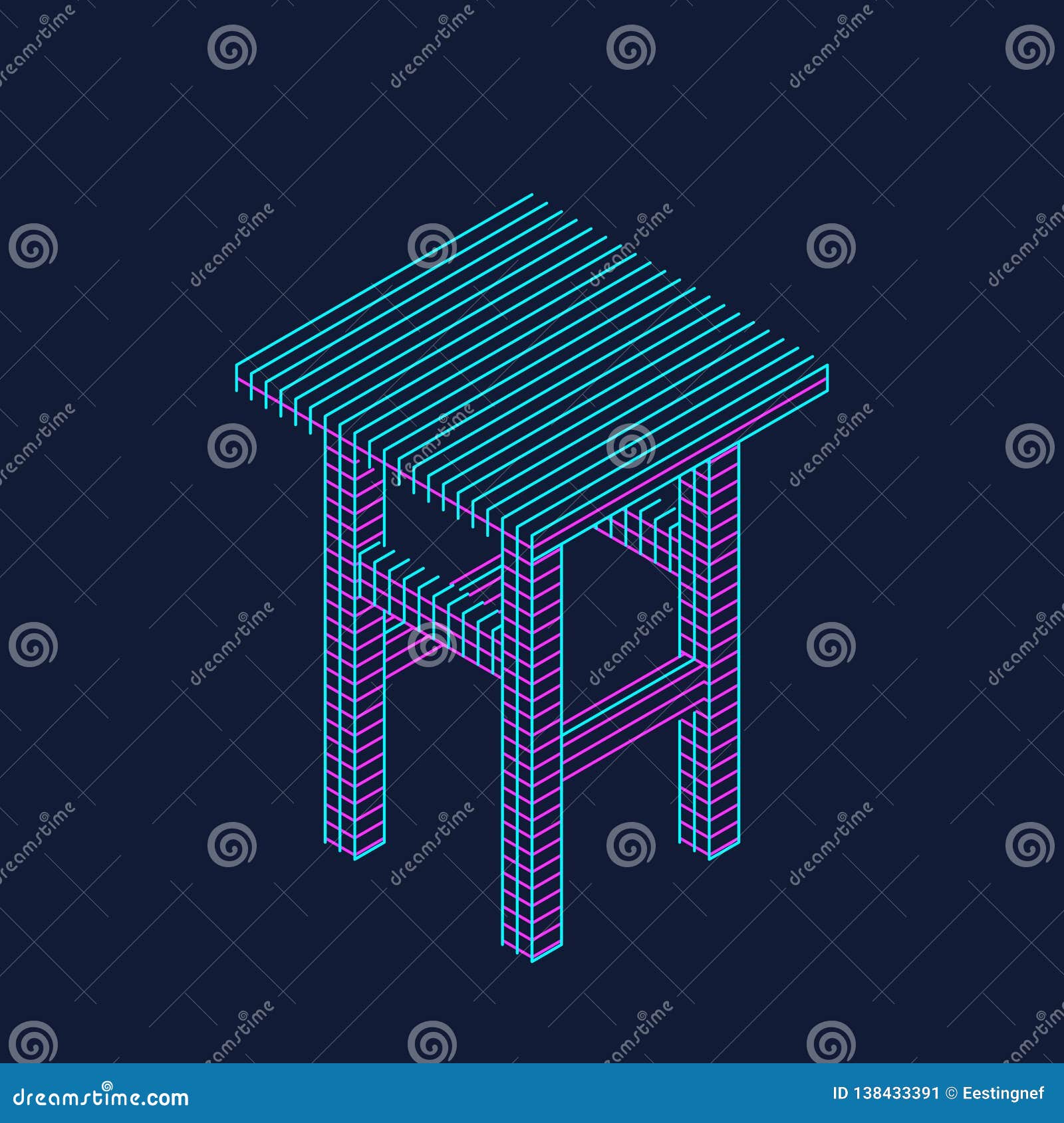 Stool. Vector Contour Illustration Stock Vector - Illustration of ...