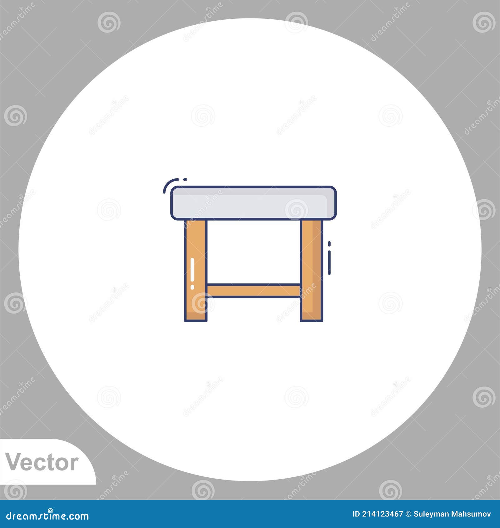 Stool Vector Icon Sign Symbol Stock Vector - Illustration of decor ...