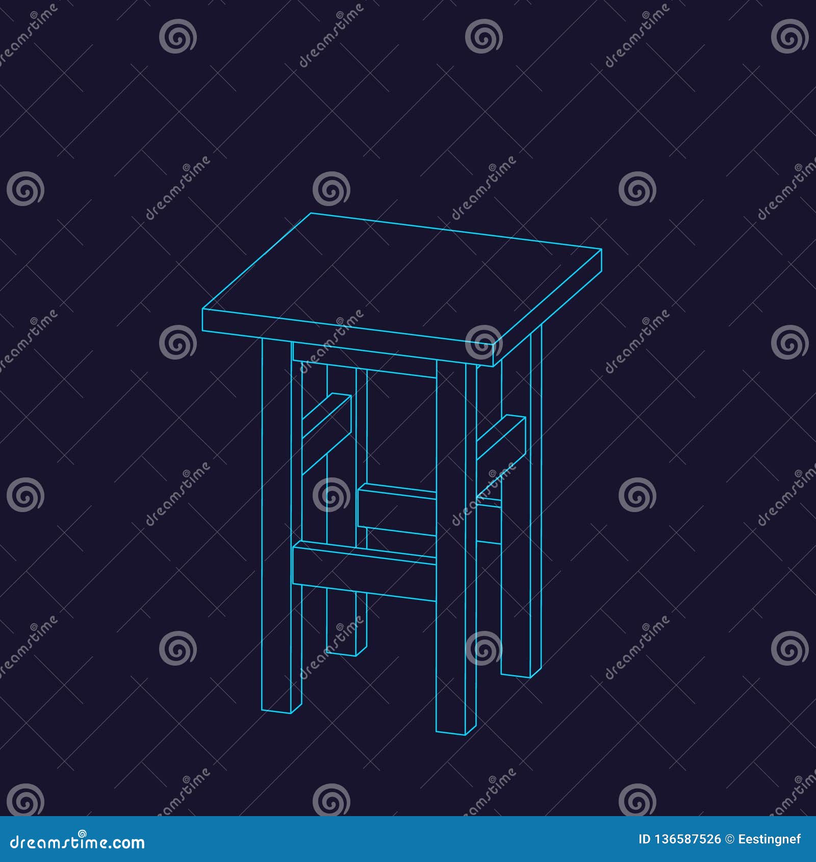 Stool. Vector Outline Illustration Stock Vector - Illustration of chair ...