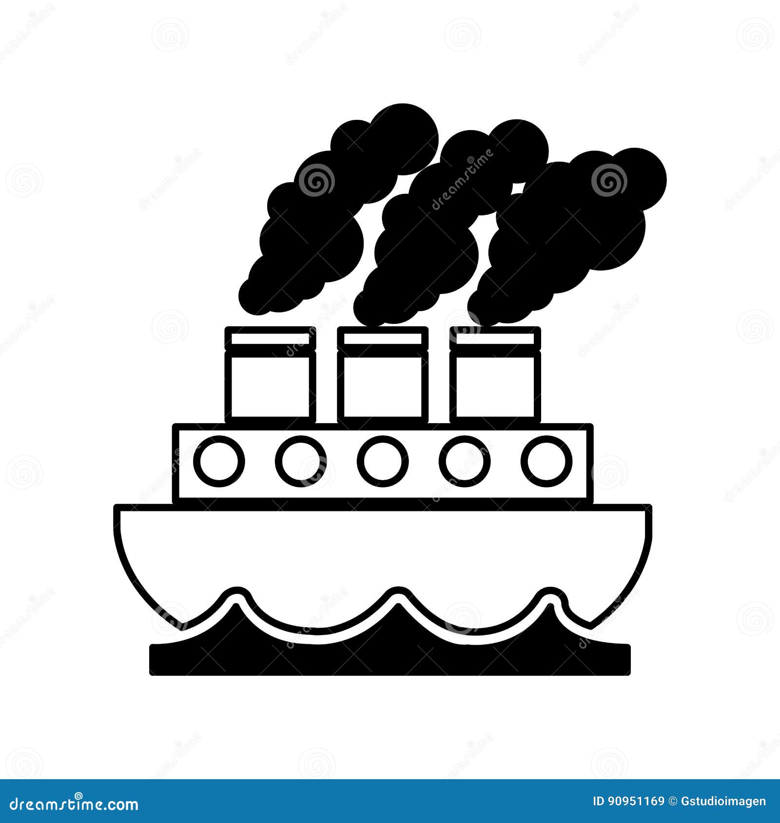 Stoomboot Geïsoleerd Pictogram Vector Illustratie - Illustration of ...