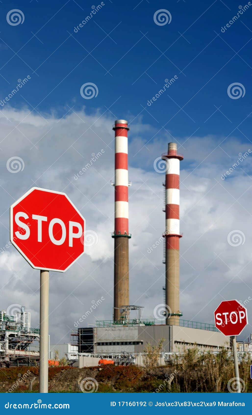 Stop stock photo. Image of ecology, factory, piping, refinery - 17160192
