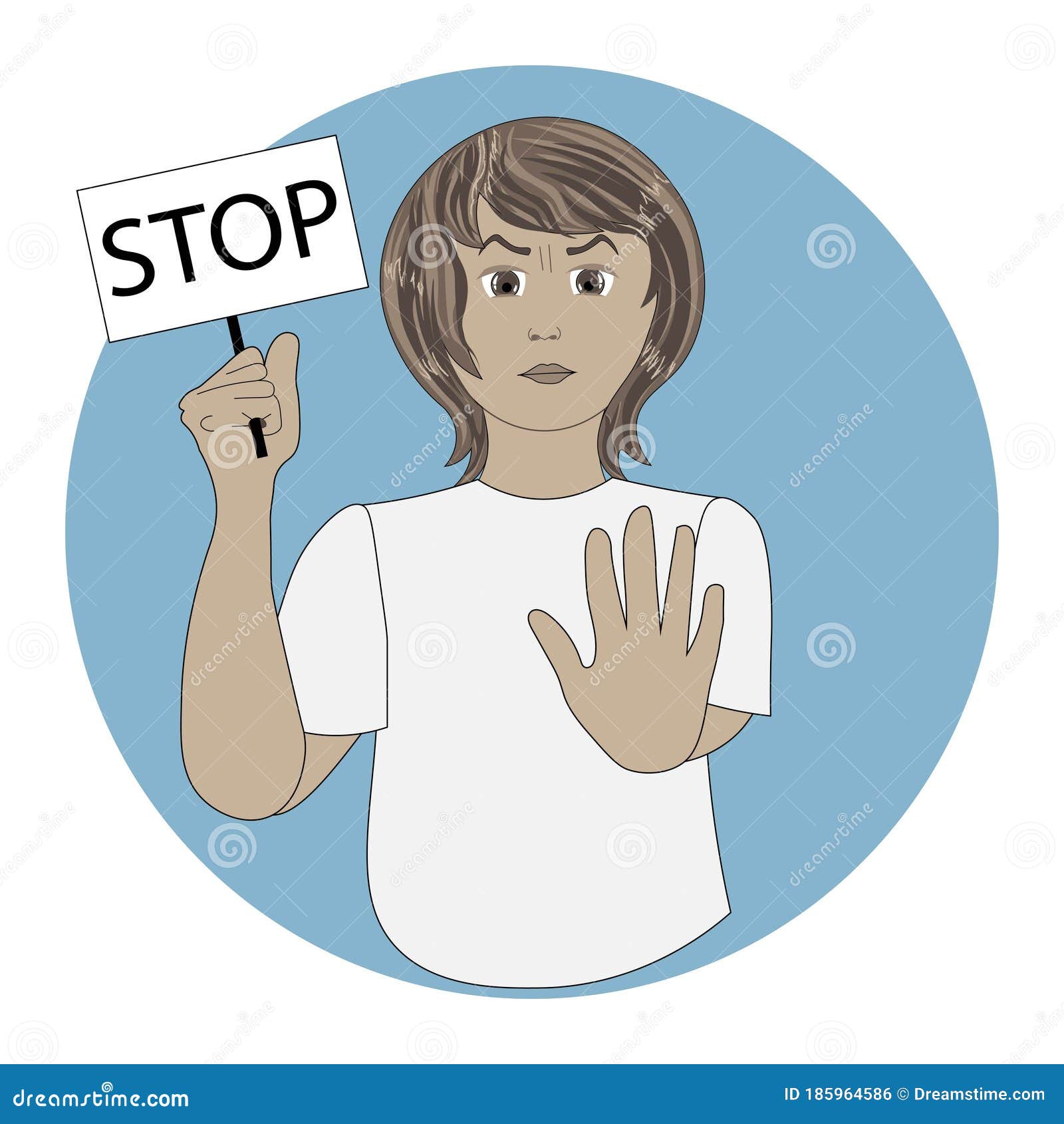 Stop stock vector. Illustration of stop, face, human - 185964586