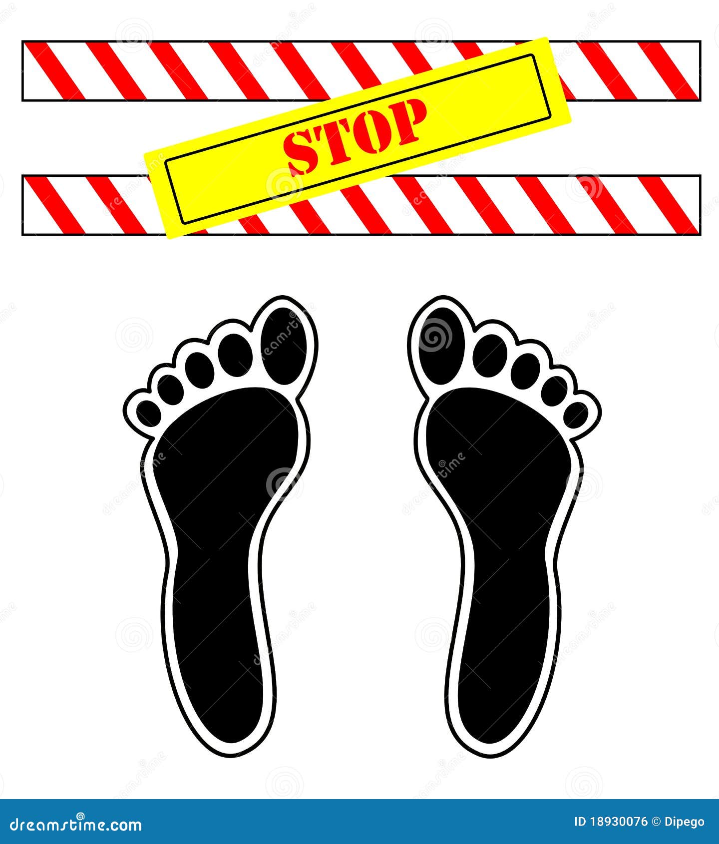 Stop stock illustration. Illustration of footprint, walk - 18930076