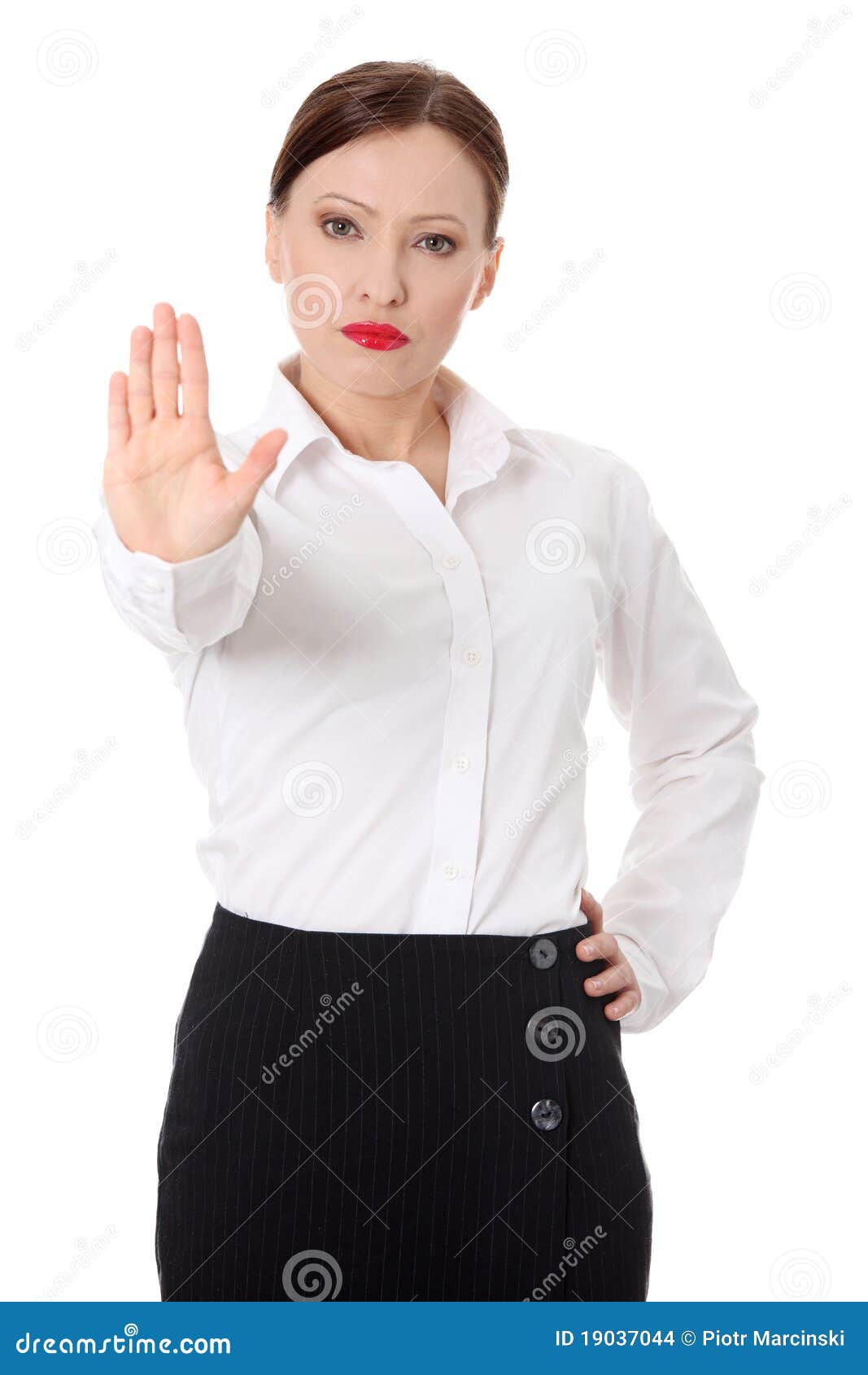 Stop stock photo. Image of nervous, female, gesture, face - 19037044