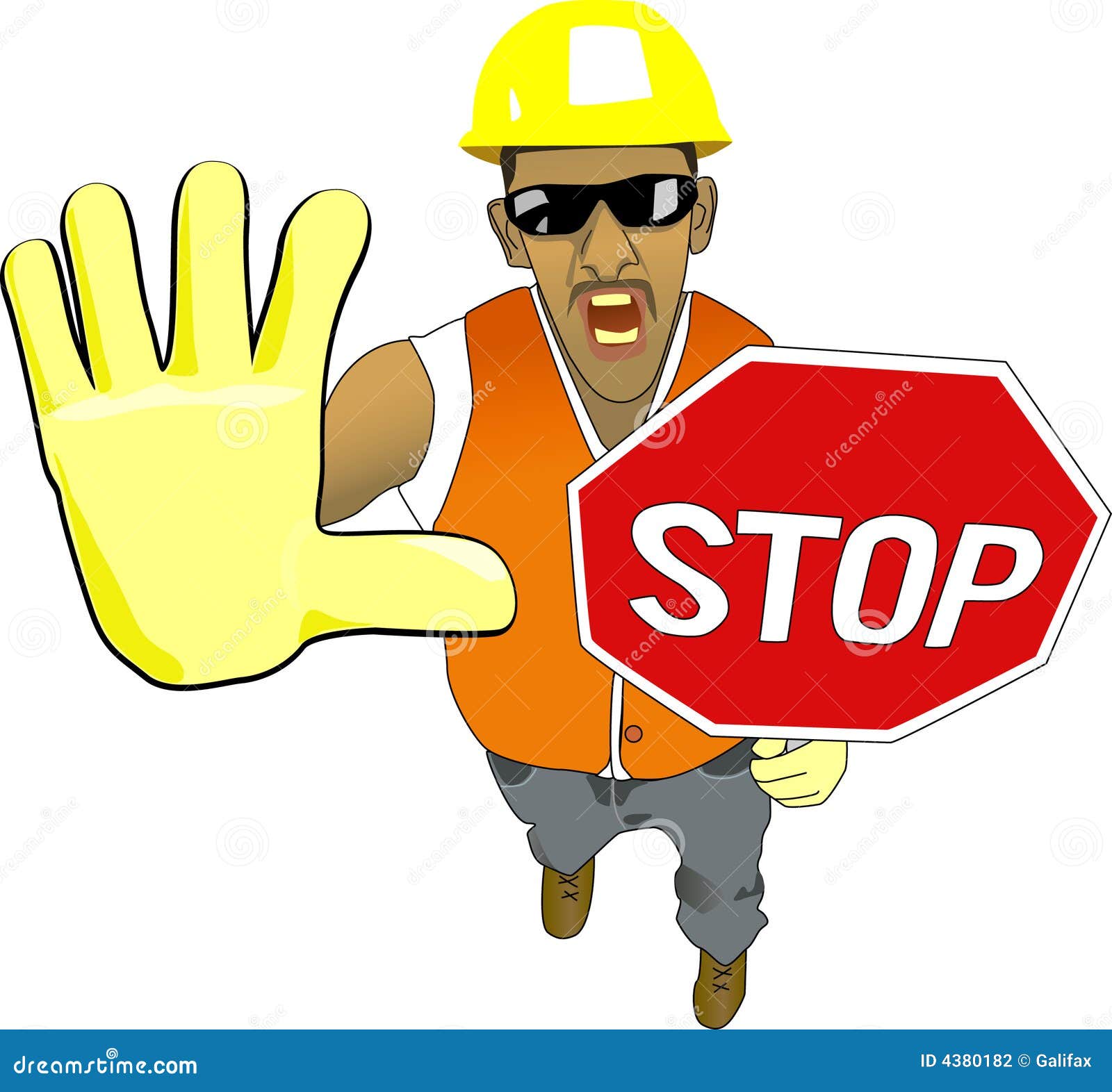 Stop! stock illustration. Illustration of glove, industry - 4380182
