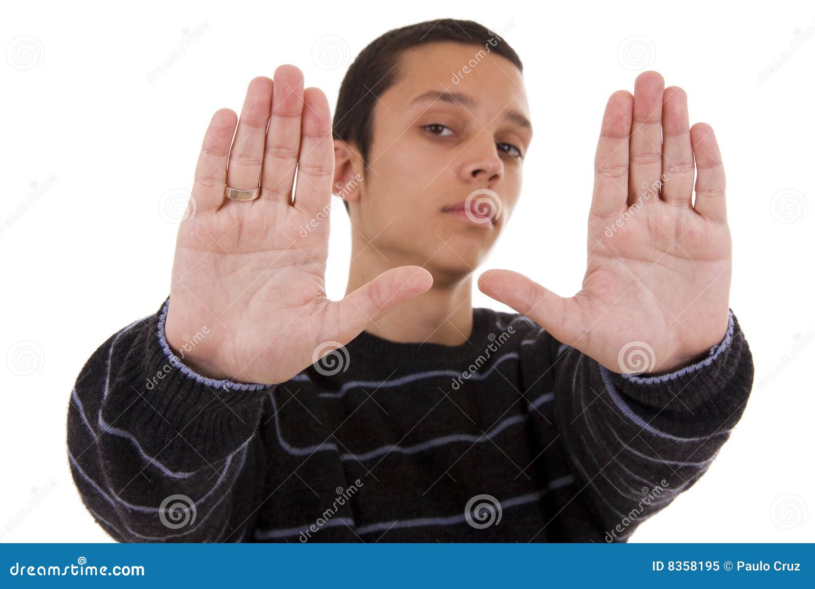 Stop stock image. Image of isolated, hand, command, gesture - 8358195