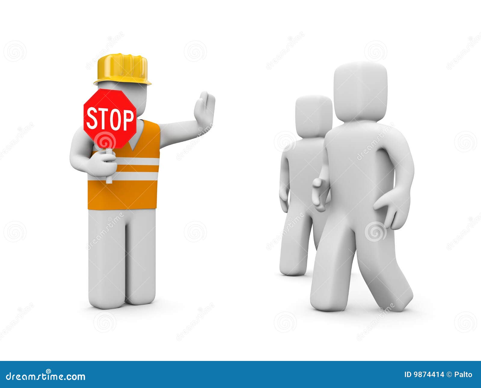 Stop! stock illustration. Illustration of male, construction - 9874414