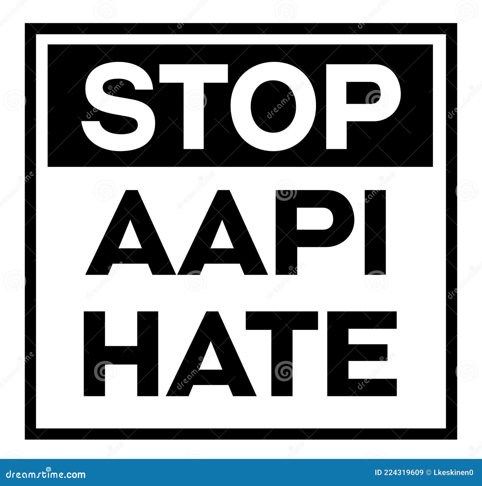 Stop AAPI Hate, Black And Yellow Vector Text On The Red Circle ...