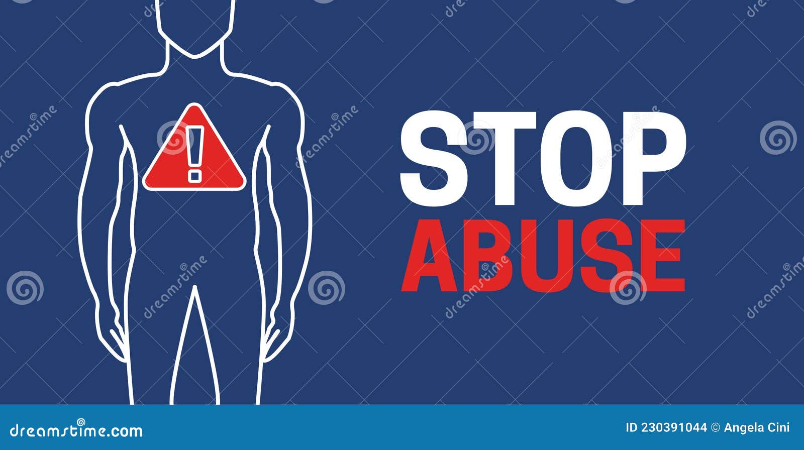 Stop Abuse Background Illustration with a Man Stock Vector ...