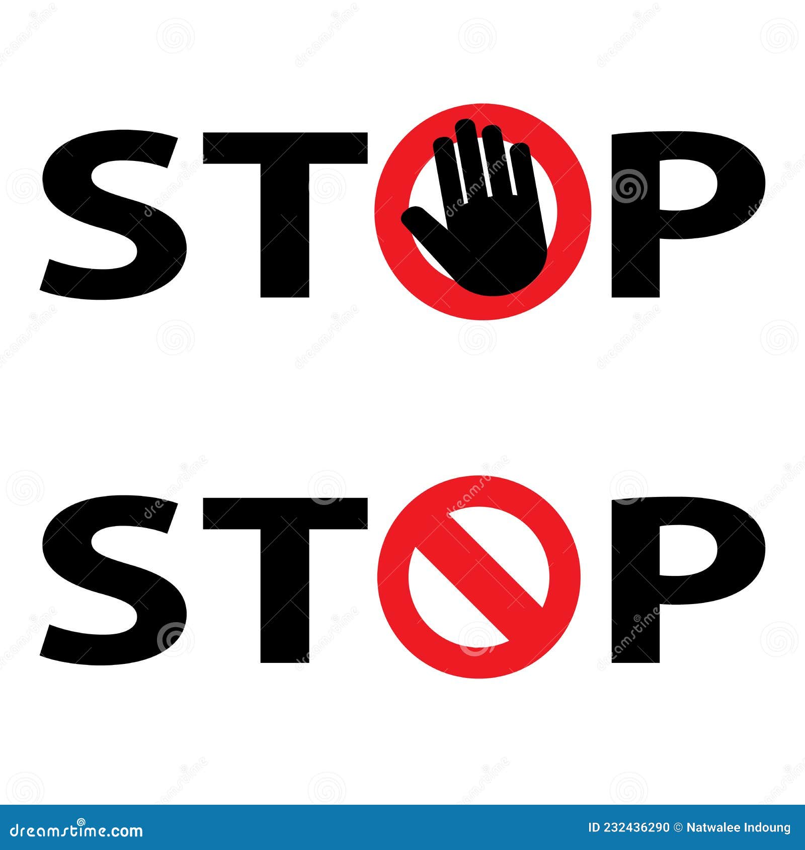 Stop Access Ban Poster Ban Vector Red Black Stock Illustration ...