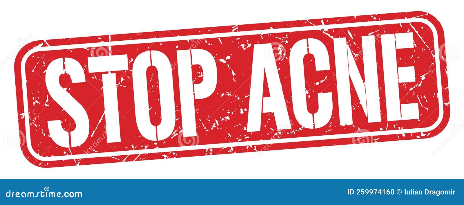STOP ACNE Text Written on Red Stamp Sign Stock Illustration ...
