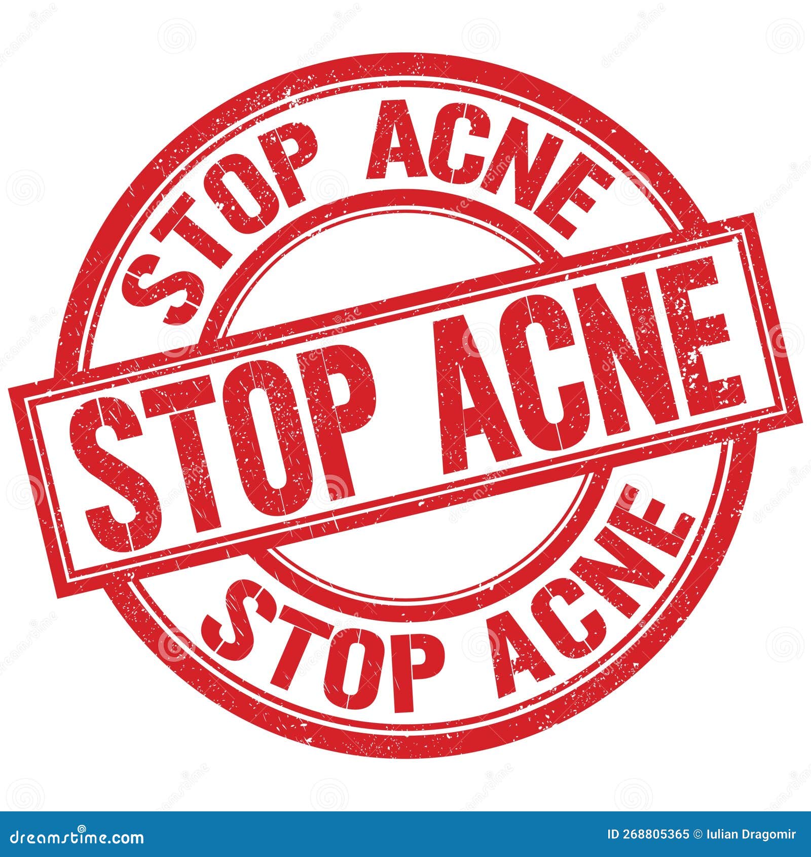 STOP ACNE Written Word on Red Stamp Sign Stock Illustration ...
