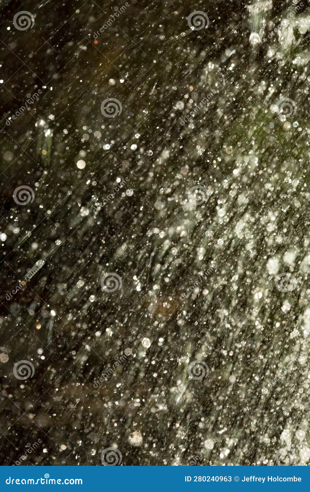 Stop Action Flash of a Waterfall Reveals the Individual Droplets Stock ...